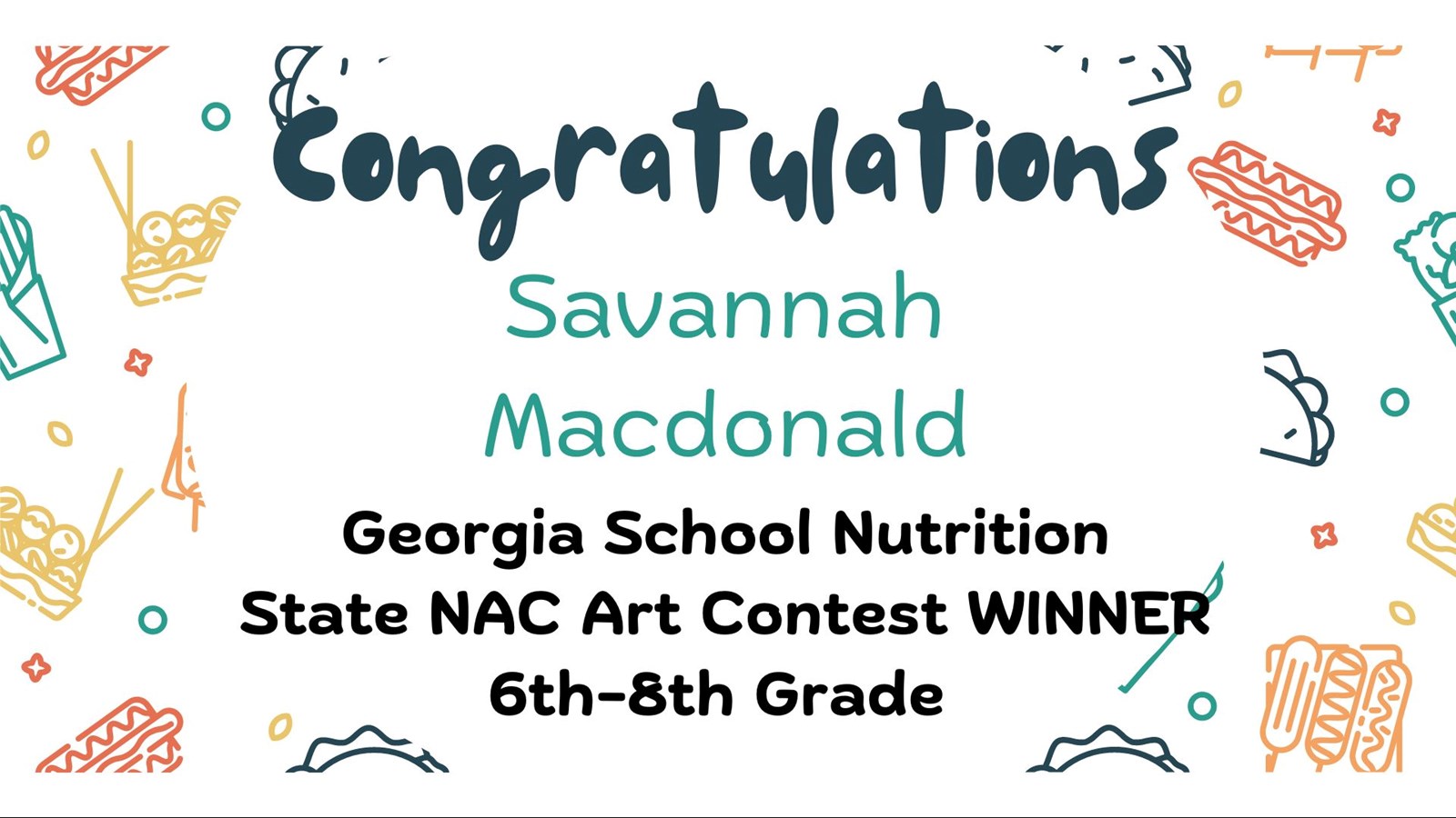 Congratulations Savannah Macdonald